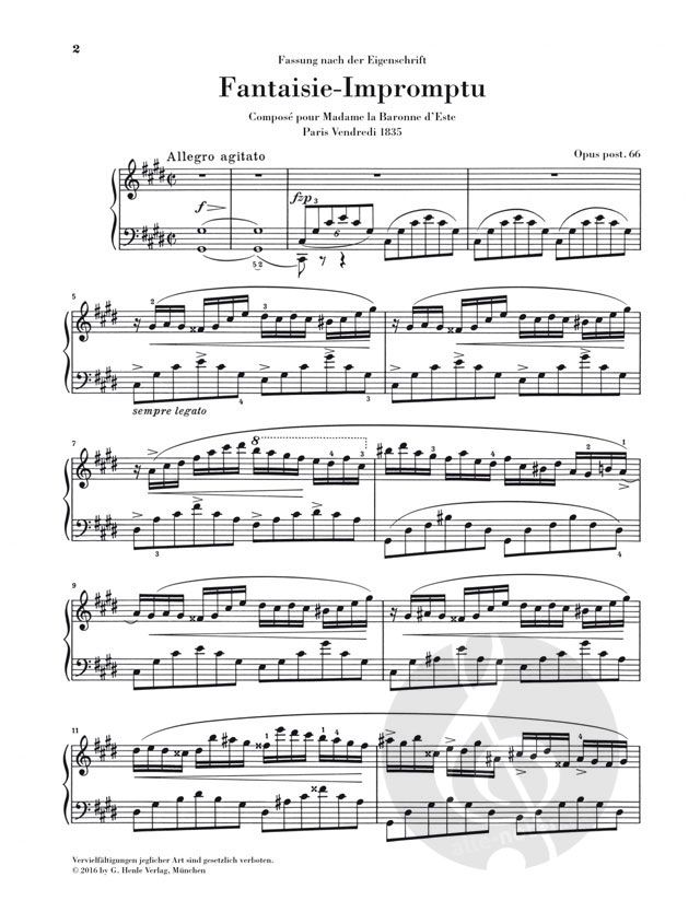 Fantaisie-Impromptu de Frédéric Chopin » Partition pour piano - HN1320
